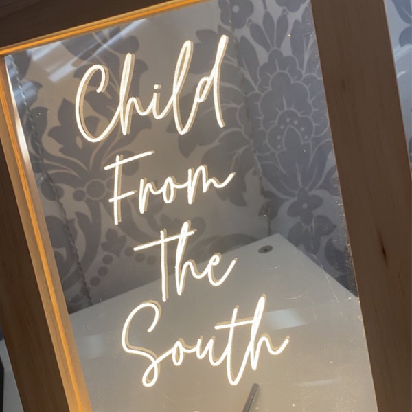 Personalised LED Name Sign. Custom Engraved Light up Name Plaque ...