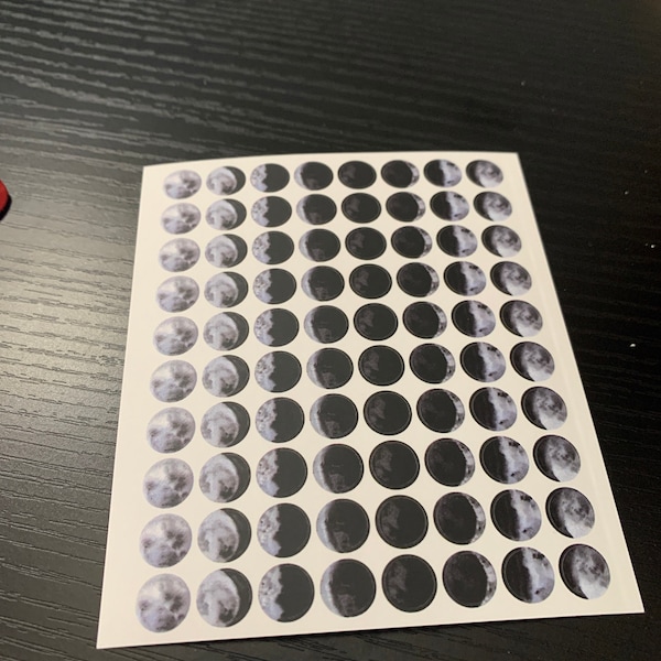 96 Realistic Moon Phase Sticker - Lunar Tracking - Planner Sticker ...