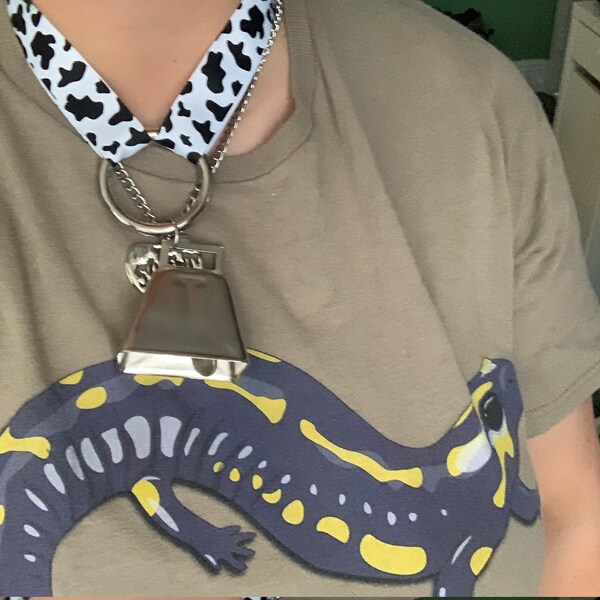 Cowprint Cowbell O Ring Choker Collar - Etsy