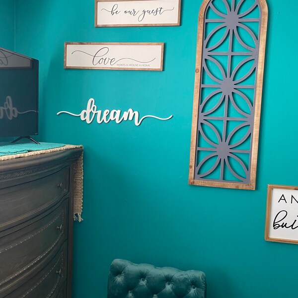 Dream Word Cutout, Wooden Letters Dream Sign, Dream Cutout, Wooden ...