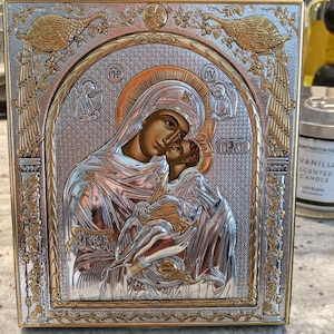 Virgin Mary Three-handed Silver Christian Orthodox Icon / | Etsy