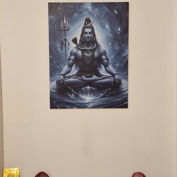 Lord Shiva Cosmic Galaxy Meditation Power Aluminum Metal Print, Mahadev ...