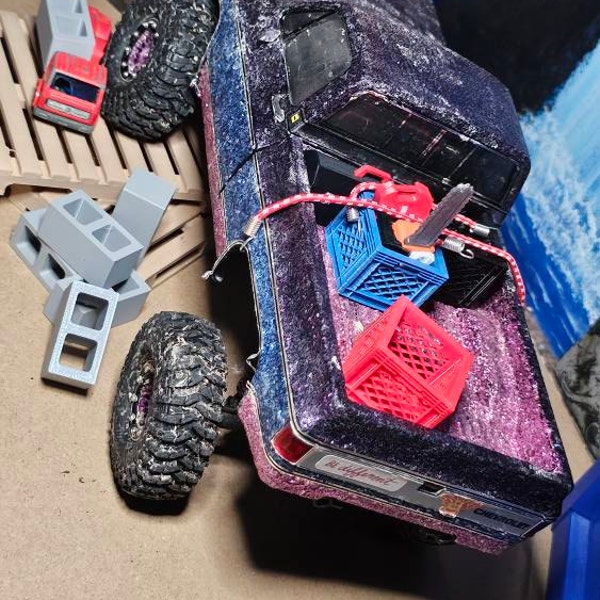 1/18 Scale Crawler Diamond Plate Toolbox RC Truck Bed Cargo Box FMS ...