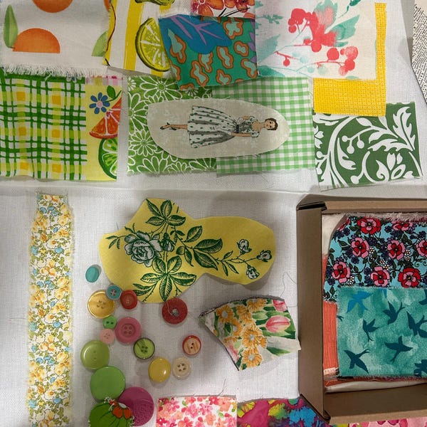 March Slow Stitch Kit - {daffodowndilly} - Mindful Sewing, Scrap Sewing ...