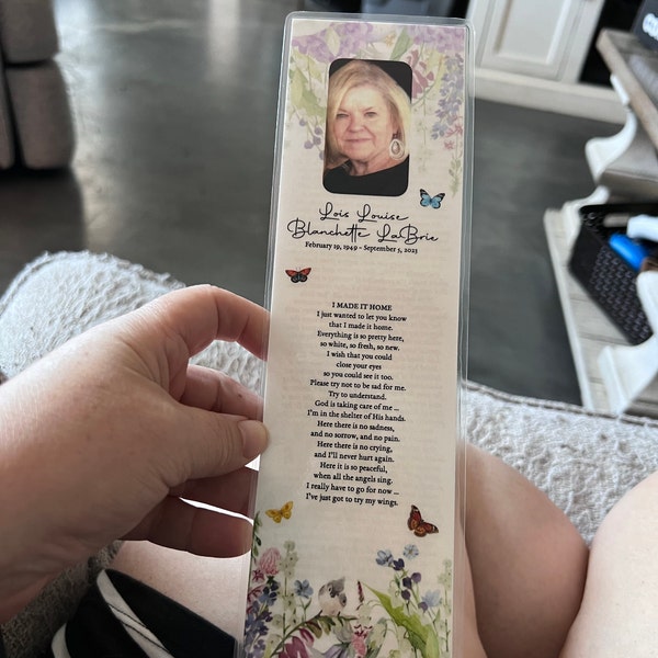 CUSTOM Laminated - in Memory - Memorial - Bookmarks PRINTED - Etsy