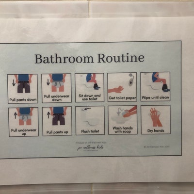 Printable Bathroom Routine and Toilet/potty Training Visual lilac - Etsy