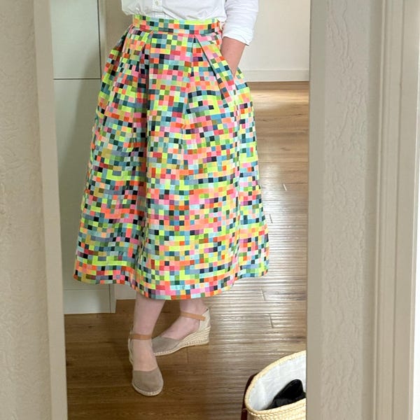 PIXEL Skirt With Pockets - Etsy