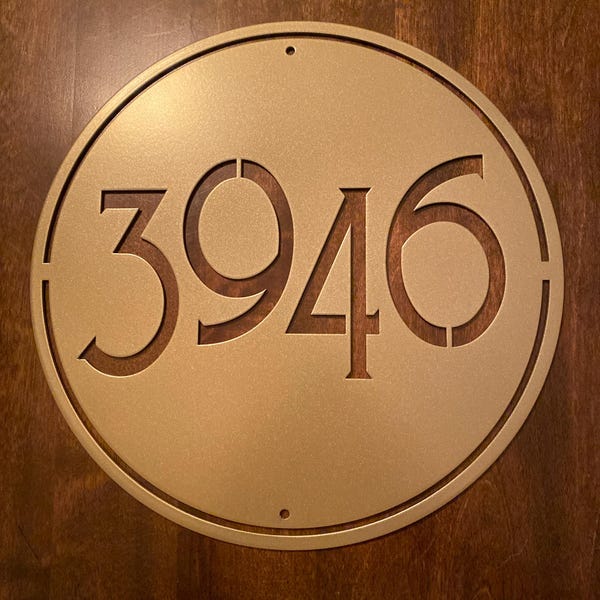 Personalized Round Address Metal Sign - Modern Address Signs - Etsy