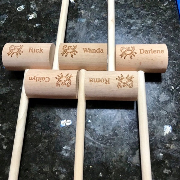 A Personalized Crab Mallet -- Custom Laser Engraved (set of 1 ...