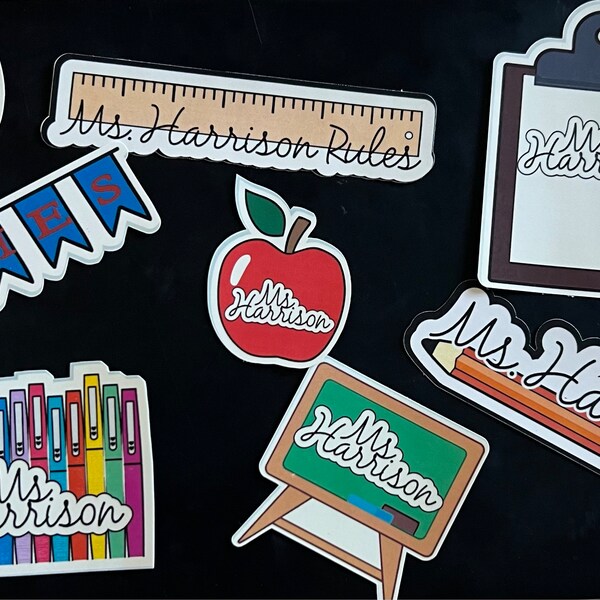 Teacher Sticker Svg, Teacher Sticker Pack Svg, Back to School Svg ...