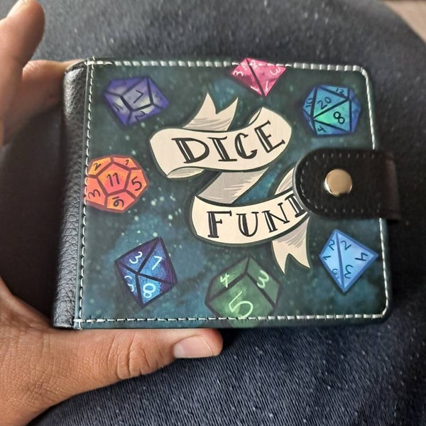 Dice Fund Wallet With Side Clasp and ID Window | Dnd Dungeons and ...