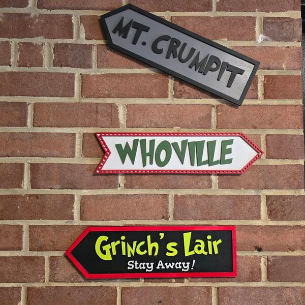 Grinch Directional Signs: Christmas Decor, Whoville, Mt. Crumpet ...