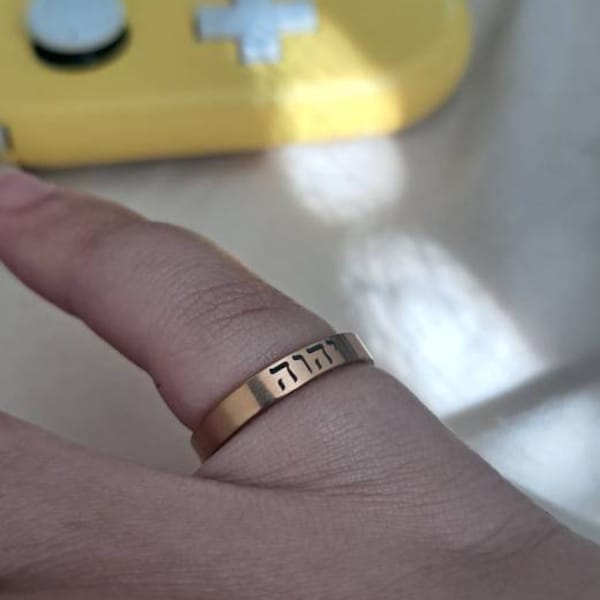 HEBREW Ring – “YHWH / YAHWEH” Stainless Steel Stacking Band Ring ...