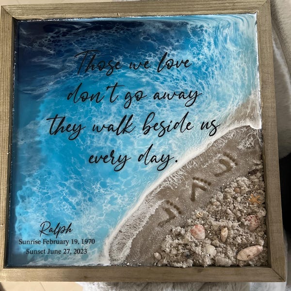 Ocean Memorial Art With Ashes: Handmade Coastal Remembrance Gift - Etsy