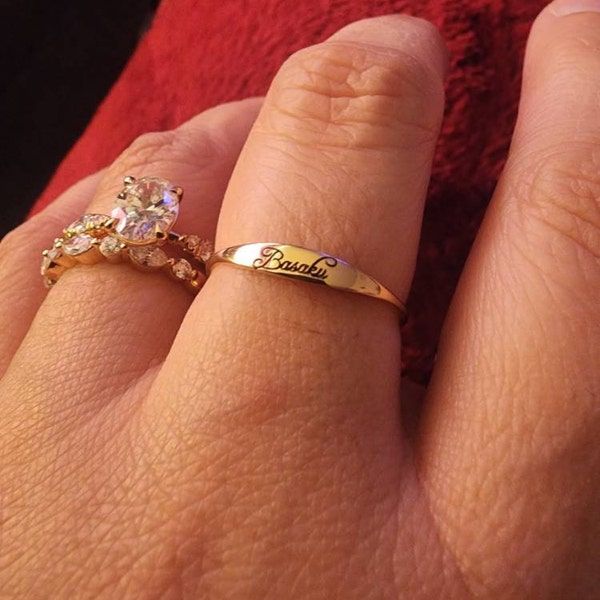 14k Solid Gold Name Ring , Name Ring , Customize Ring , Personalized ...