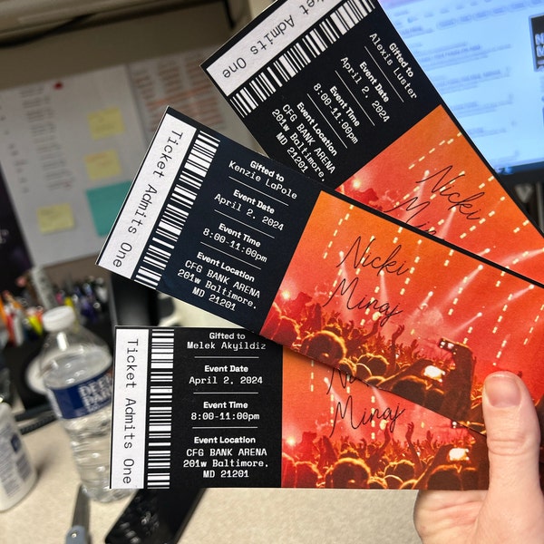 Concert Ticket Template | Editable Concert Ticket Gift | Custom Event ...