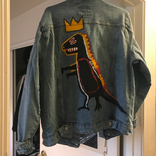 Keith Haring Hand-painted Denim Jacket - Etsy