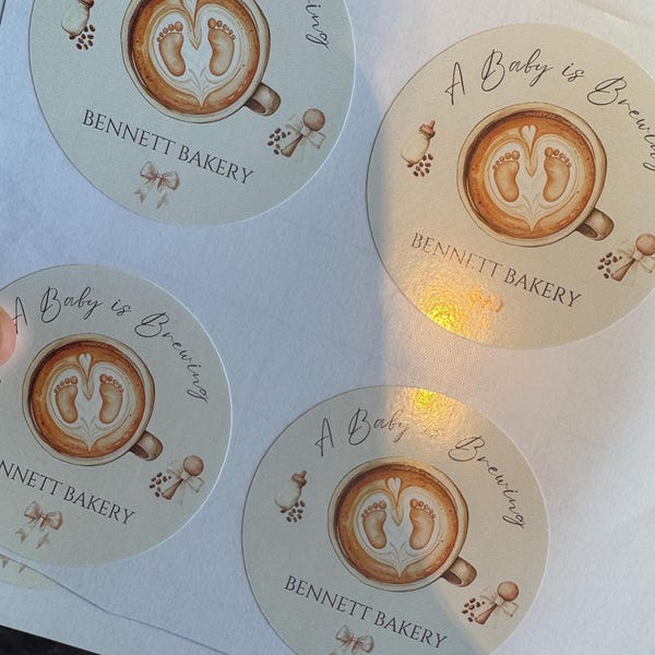 A Baby is Brewing Sticker, Baby Brewing Baby Shower Stickers, Baby ...