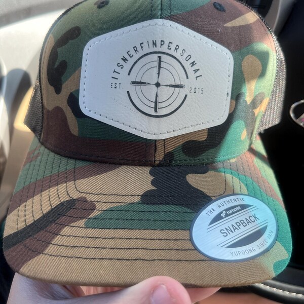 Custom Design Hat, Mesh Back Trucker Hat With Custom Leather Patch, Custom Logo Engraved Hat ...