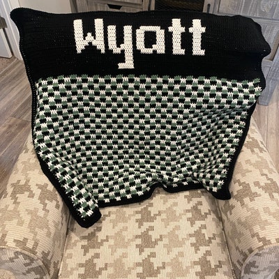 Mosaic Crochet Alphabet-large Block Font, Mosaic Overlay Crochet ...