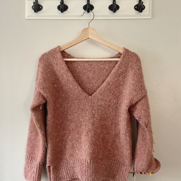 Knitting Pattern Home Sweater V Neck Top Down Knitting Pattern - Etsy ...