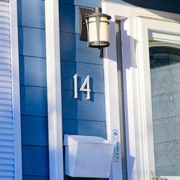 Modern House Numbers - 6 Inch White Metal Address Numbers - Etsy