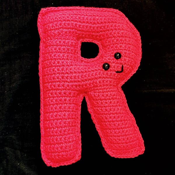 Letter R Crochet Pattern, Letter R Amigurumi Pattern, Alphabet Crochet ...