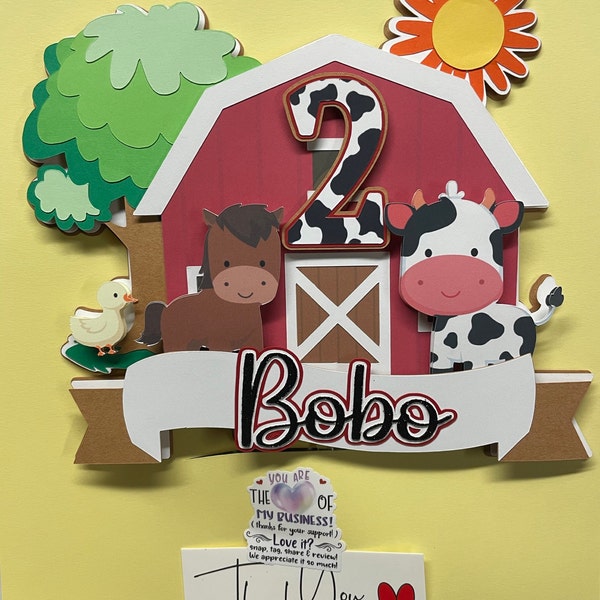 Farm Cake Topper, Farm Birthday Decor, Barn Cake Topper. - Etsy