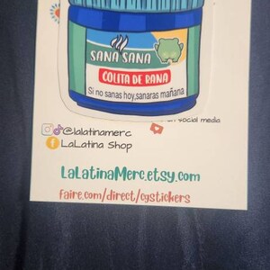 Sana Sana Colita De Rana Funny Sticker, Latina Mom Gift Idea, Water ...