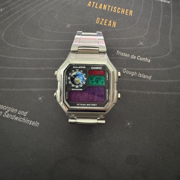 Moonphase - Casio Royale (AE1200) Custom Digital World Time Watch Mod ...
