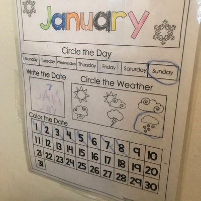 12 Printable Preschool Calendar Worksheet Pages. Month, Day, Date ...