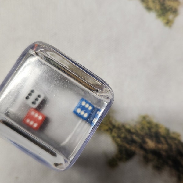 Triple D6 - Three Small D6 in Large Clear D6 Die - RPG Dice Tool ...