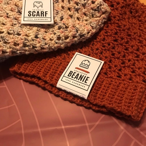 PRINTABLE Scarf / Cowl / Shawl Tags - 8pc Set - Downloadable PDF. Price ...