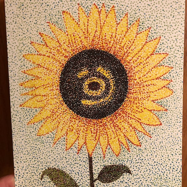 Spring 11 X 14 Tulips Pointillism Art Decor, Art Print Unframed for ...