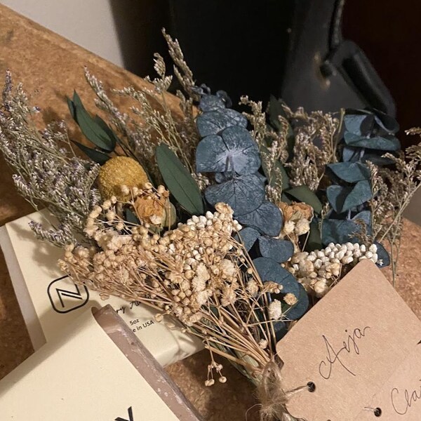 Small Dried Flower Bouquet,natural Mini Dry Flower Bouquet,bridesmaid ...