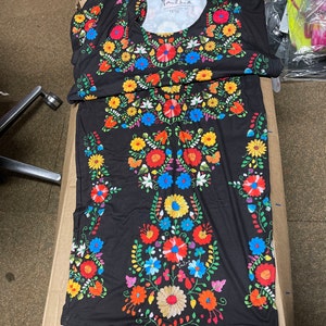 Maya Fit and Flair With Pockets Mexican Embroidery PRINT Dress - Etsy