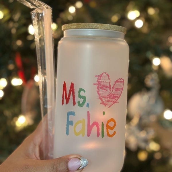 Personalized Daycare Teacher Cup, Custom Daycare Provider Glass Tumbler ...