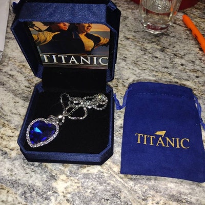 Collar Titanic, Collar Corazón del Océano, Amor para siempre, Collar de Zafiro, Inspirado en ...