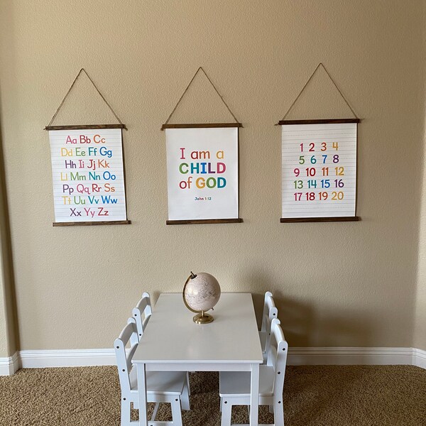 Alphabet and Numbers Printable Art, Colorful Classroom Art, Numbers 1 ...