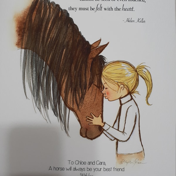 Girl's Horse Wall Art- Customizable Hair Color - Offered With or ...