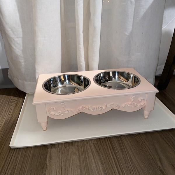 Elevated Dog Cat Pet Feeder HUMAN GRADE 304 Stainless Bowls Raised ...