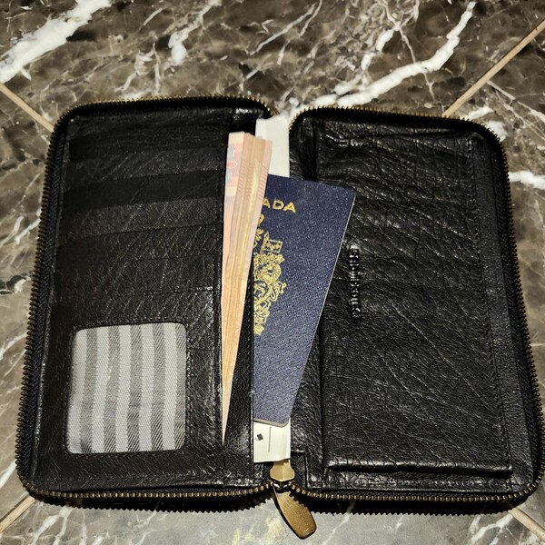 Zippered Leather Wallet for Women, With Slide Out Card Holder, RFID ...