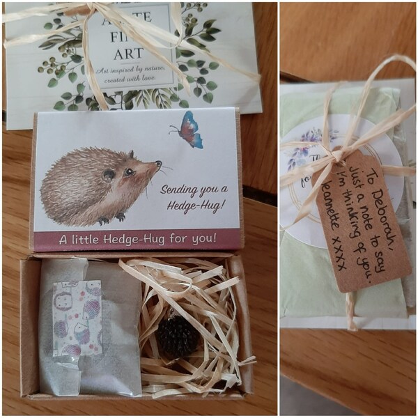 Hedgehog Gift, Pocket Hug, Hug in a Box, Matchbox Gift, Letterbox Gift ...
