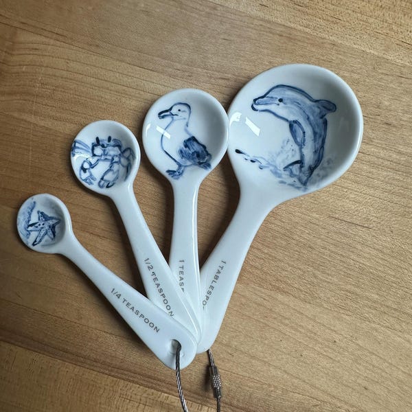 Ceramic Farm Animal Measuring Spoons - Etsy