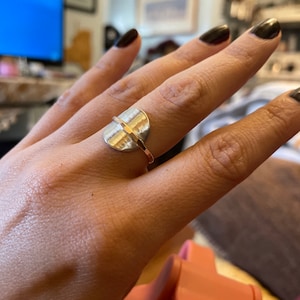 Saturn Silver and Gold Ring, Universe Ring, Circle Ring, Sterling ...