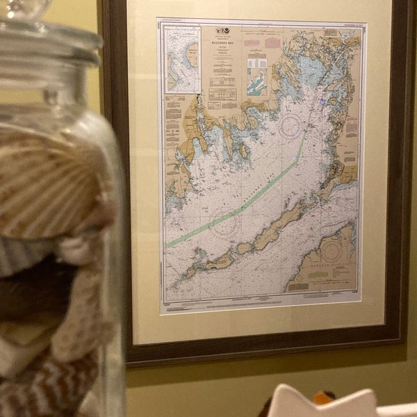 Framed Nautical Chart - Block Island Sound, Point Judith to Montauk ...