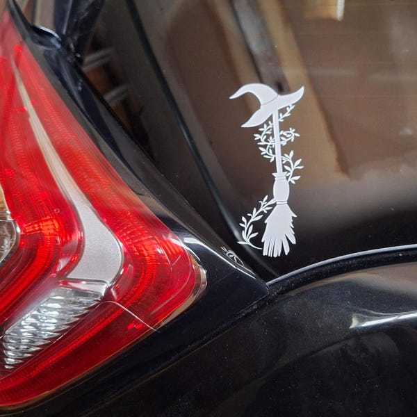Witches Broom Car Decal, Witches Broom, Pretty Car Decal, Witch Broom ...