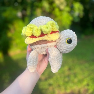 Burger Turtle Crochet Pattern PDF Download Beginner Friendly Amigurumi ...
