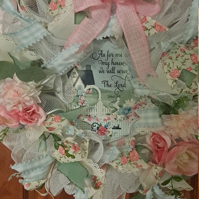 8 Round Scripture Wreath Sign, Wreath Signs, Floral Wreath Sign, as for ...