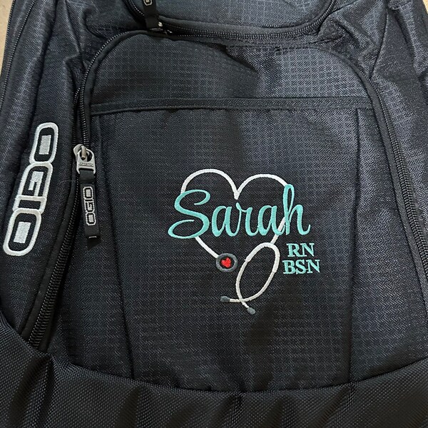 Personalized Nurse Backpack Custom Embroidered RT Respiratory Therapist ...